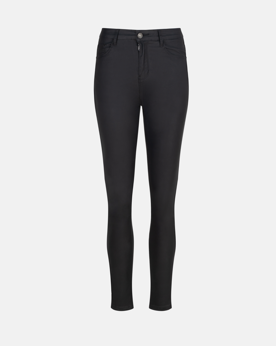 Flavia Jeans | Vegan Leather Look Coated Jeans – Aurélie